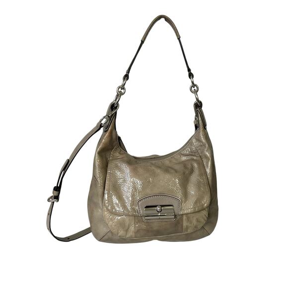 Coach | Bags | Coach Kristen Hobo Bag Crossbody Purse Taupe Green ...